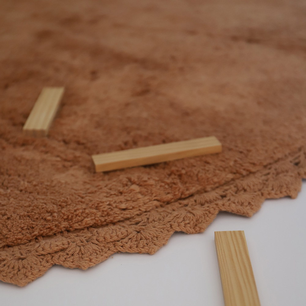 Tapis rond Perla Toffee (110 cm) - Nattiot - Berceau Magique