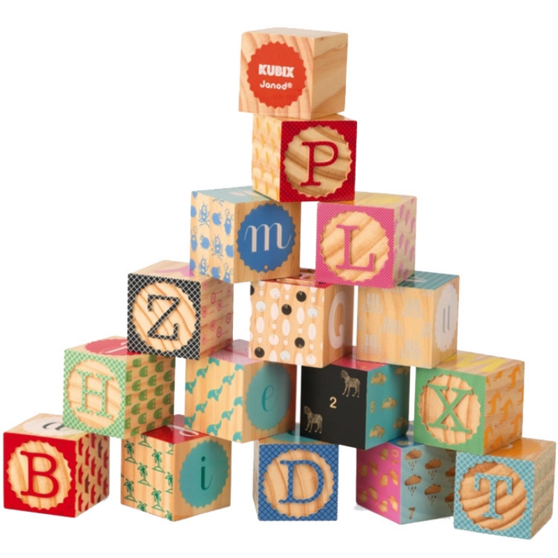Cubes empilables Kubix Alphabet (16 cubes) - Janod