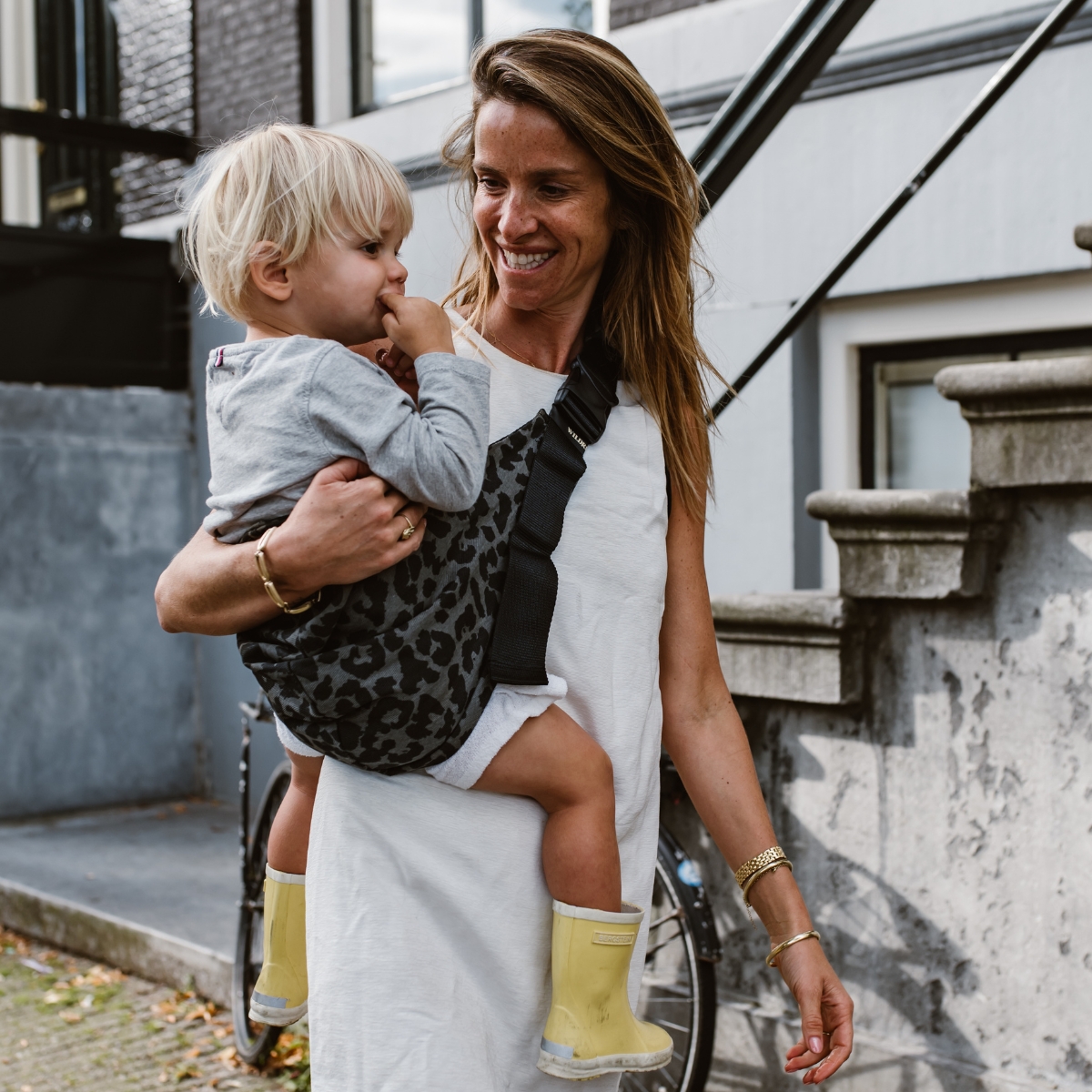 Porte bébé enfant Grey Leopard - Wildride - Berceau