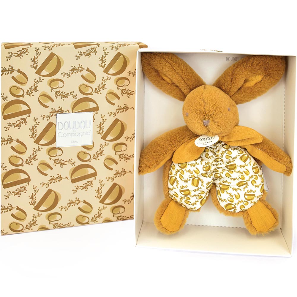 Peluche Lapin Doudou Pantin ocre (18 cm) - Doudou et