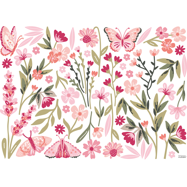 Planche de stickers L Big Magenta Flowers (64 x 90 cm)